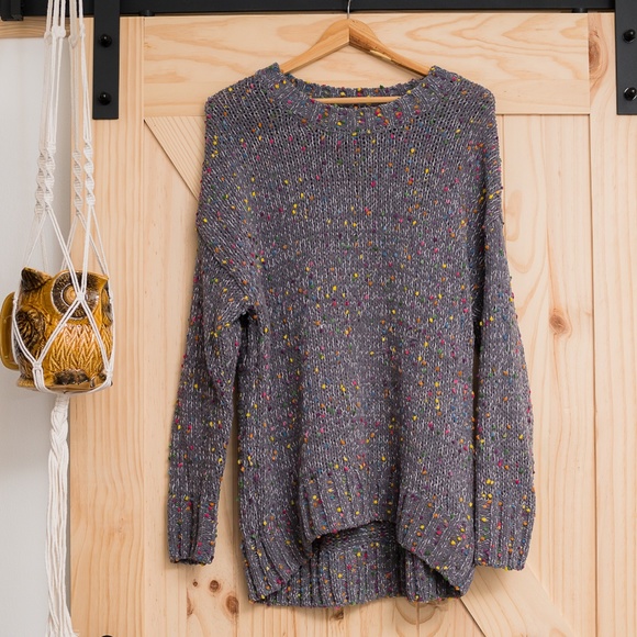 Seven7 | Sweaters | Preowned Seven7 Popcorn Chenille Gray Confetti ...
